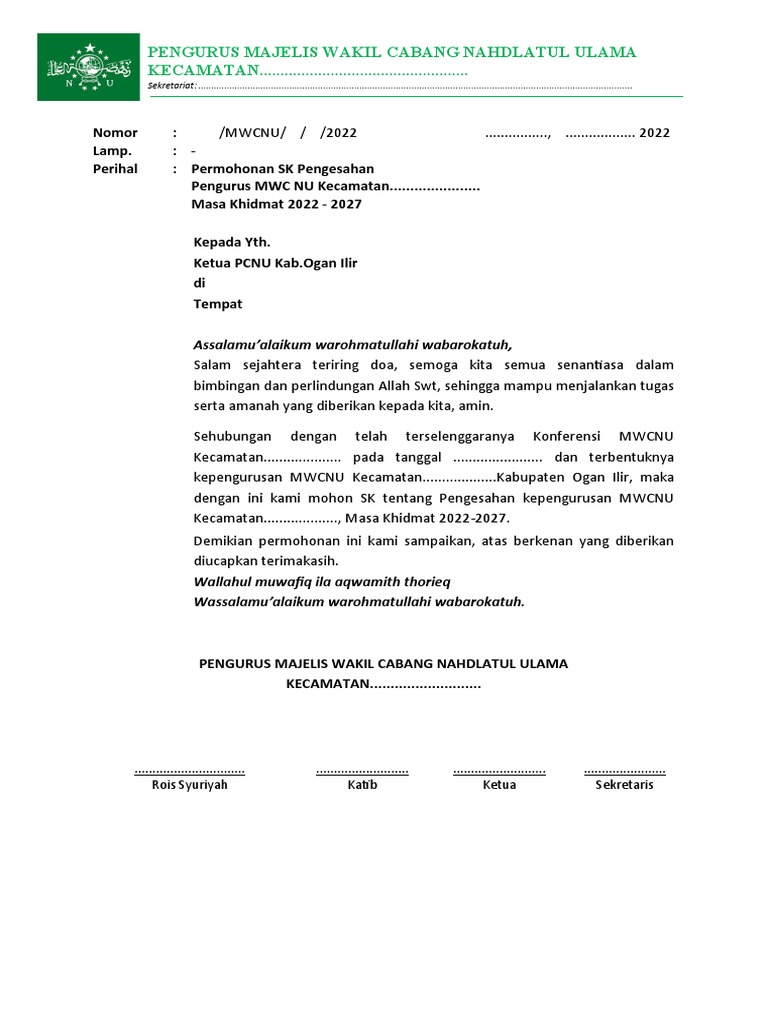 Permohonan SK MWC | PDF