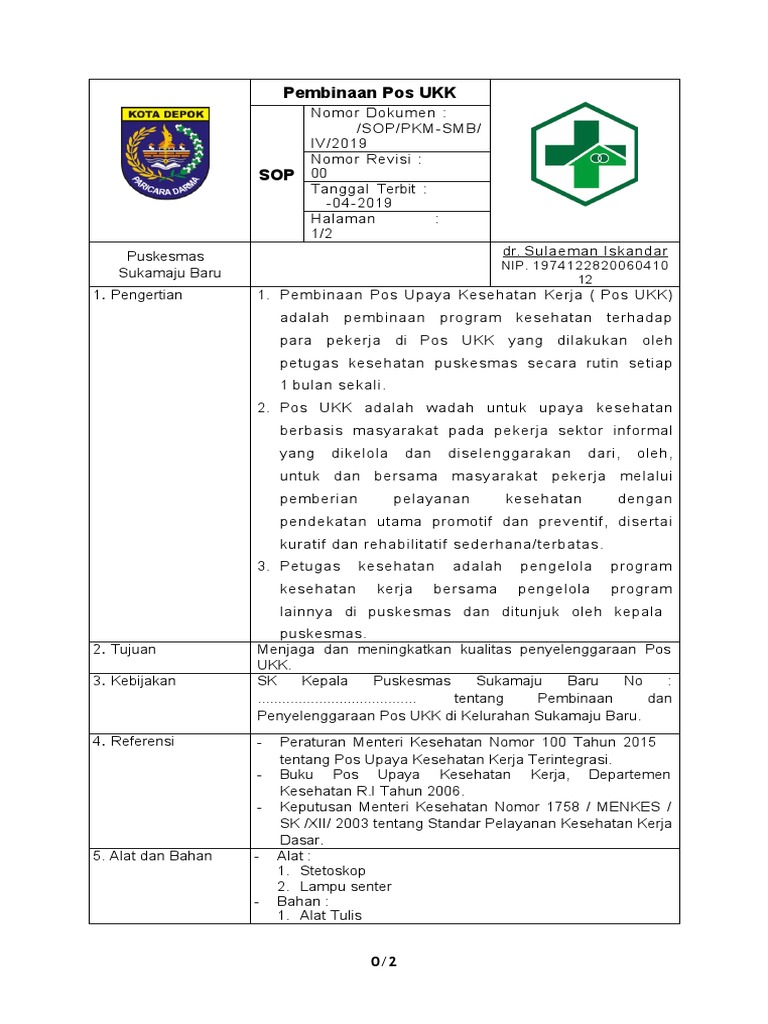 Sop Pos Ukk | PDF