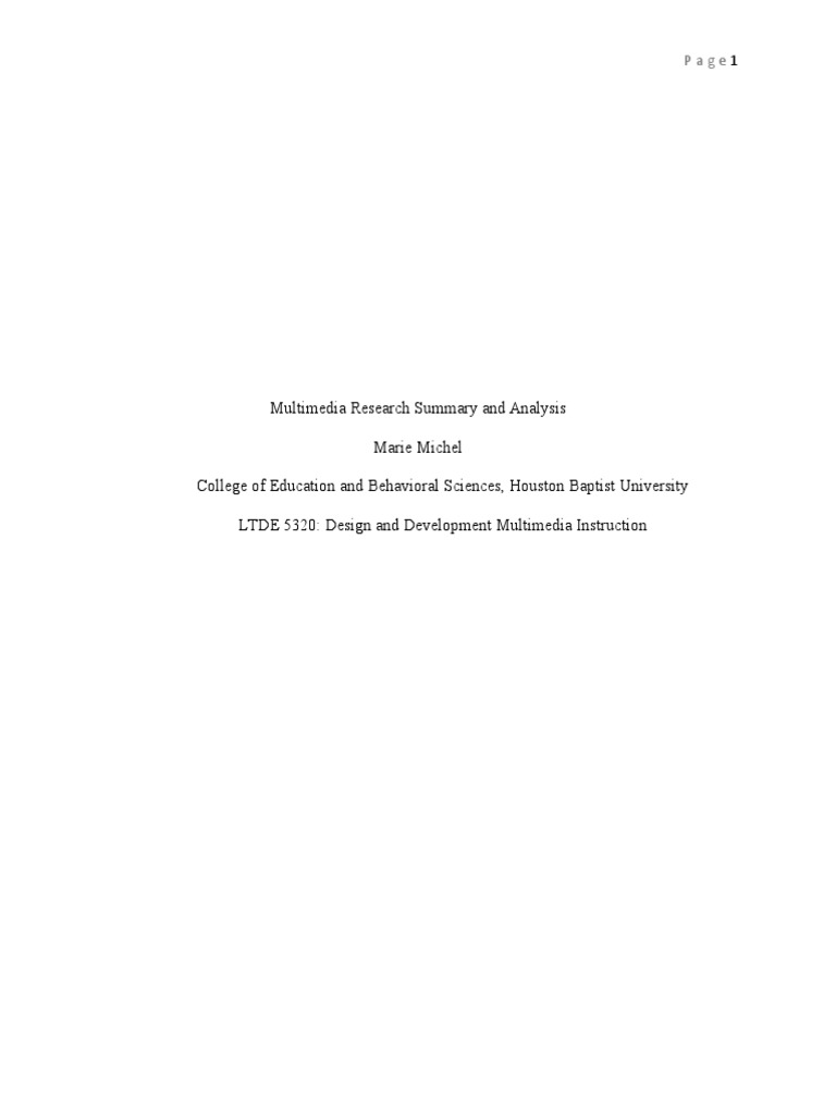 Multimedia Research Summary | PDF | Multimedia | Teachers