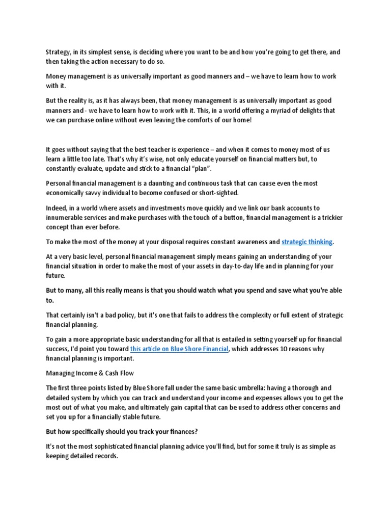 Personal Financial Management | PDF | Money | Personal Finance