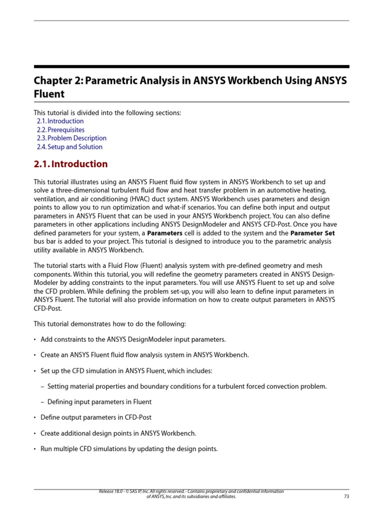 Parametric Analysis in ANSYS Workbench Using ANSYS Fluent | PDF ...