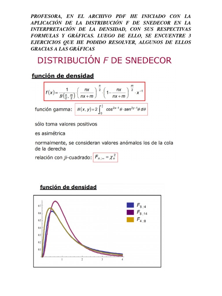 2 Ejercicios de F de Snedecor | PDF