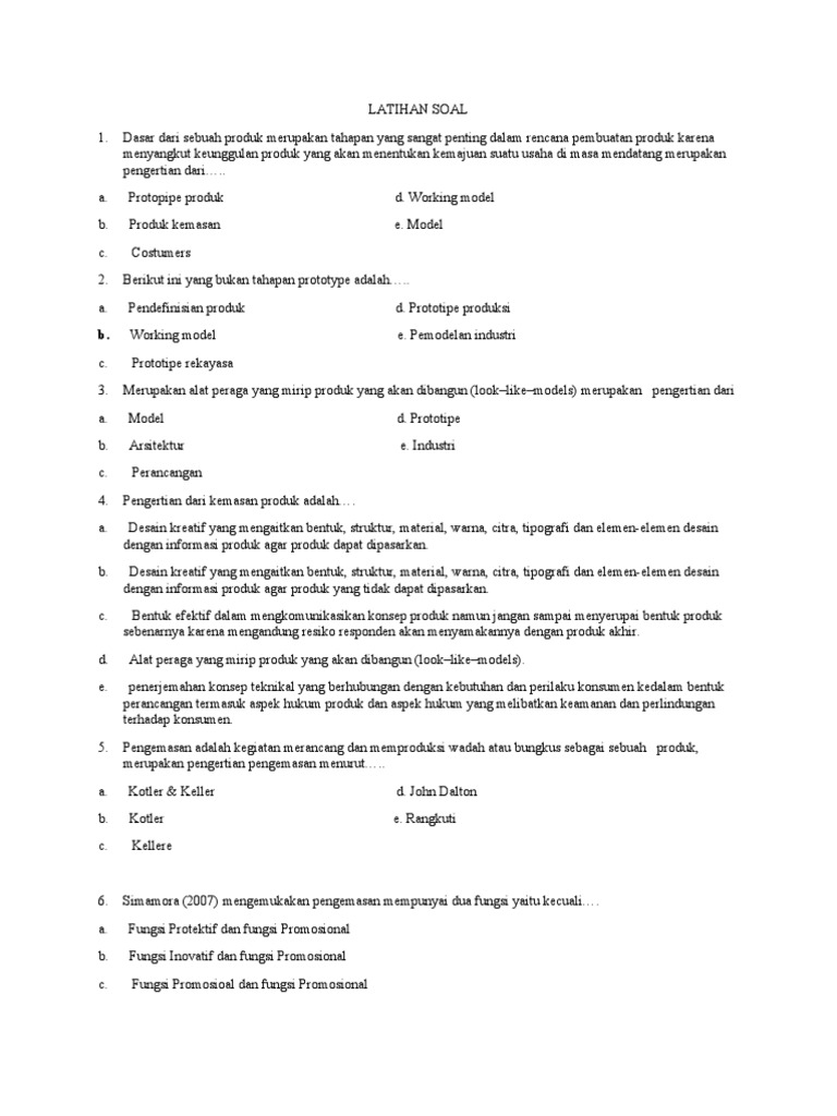 Latihan Soal PKK Print | PDF