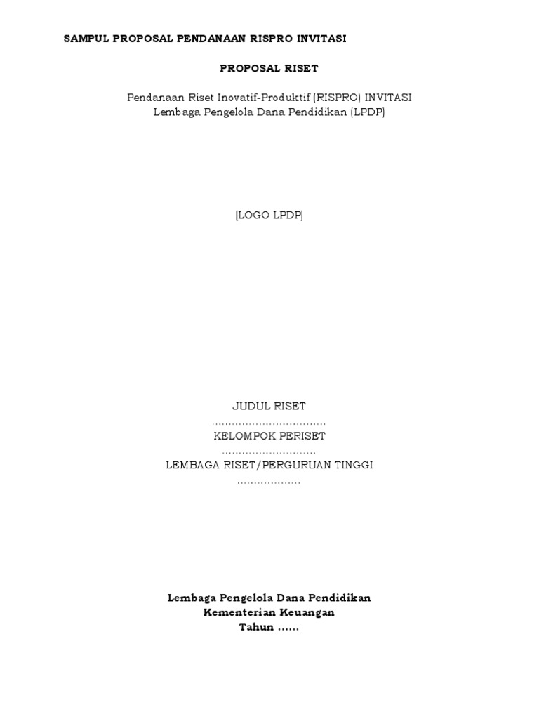 Format Proposal Rispro Invitasi-20210914 | PDF