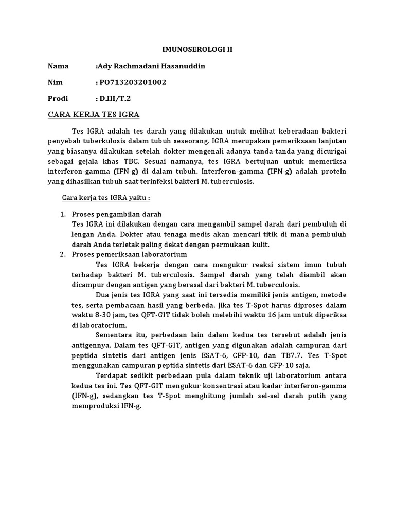 Tes IGRA: Metode dan Proses | PDF