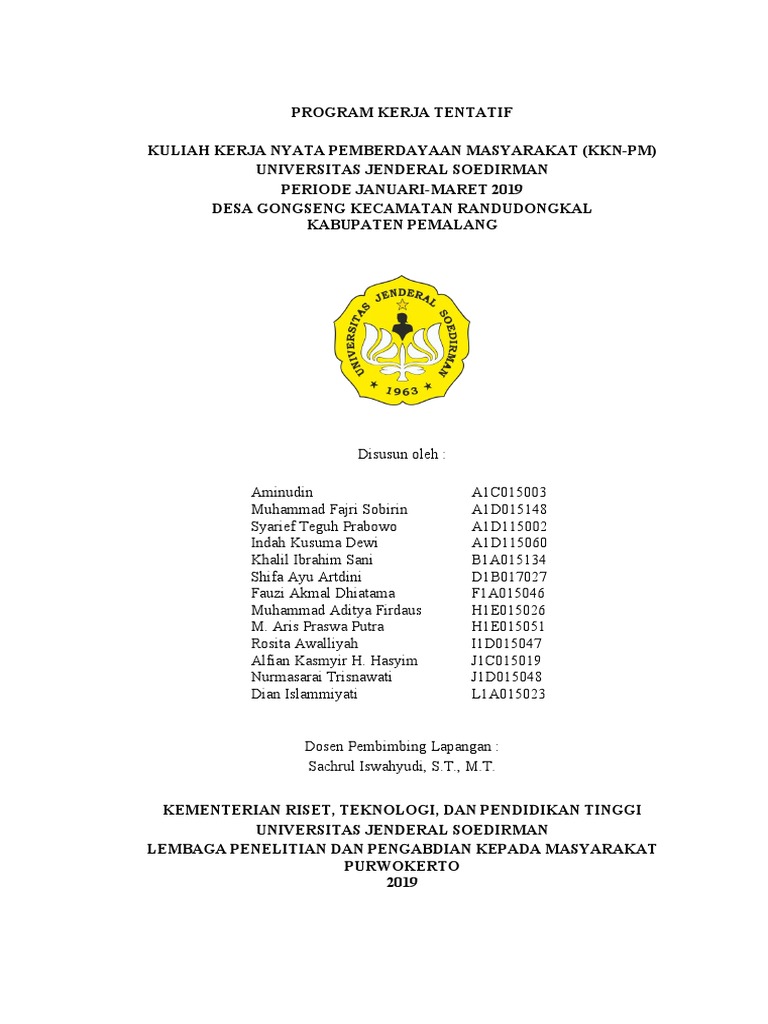 Proker Tentatif KKN Gongseng | PDF