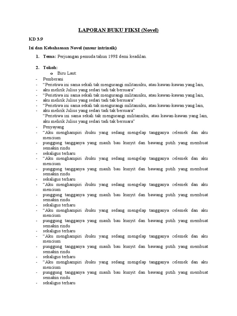 Isi Dan Kebahasaan Novel | PDF | Puisi