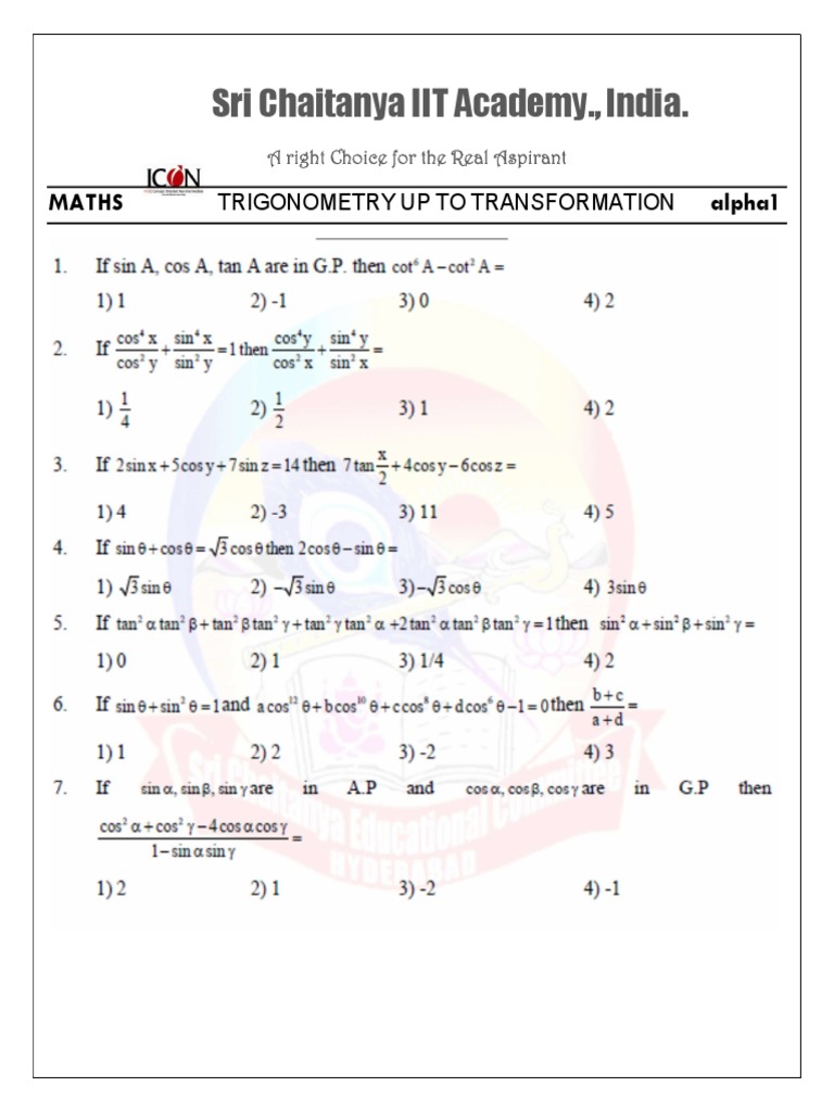 Trigonometry - 1 | PDF | Sine | Trigonometric Functions