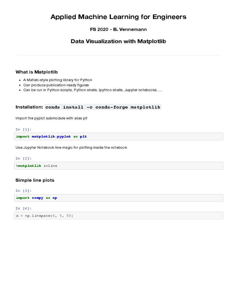 Introduction To Matplotlib | PDF Introduction To Matplotlib | PDF