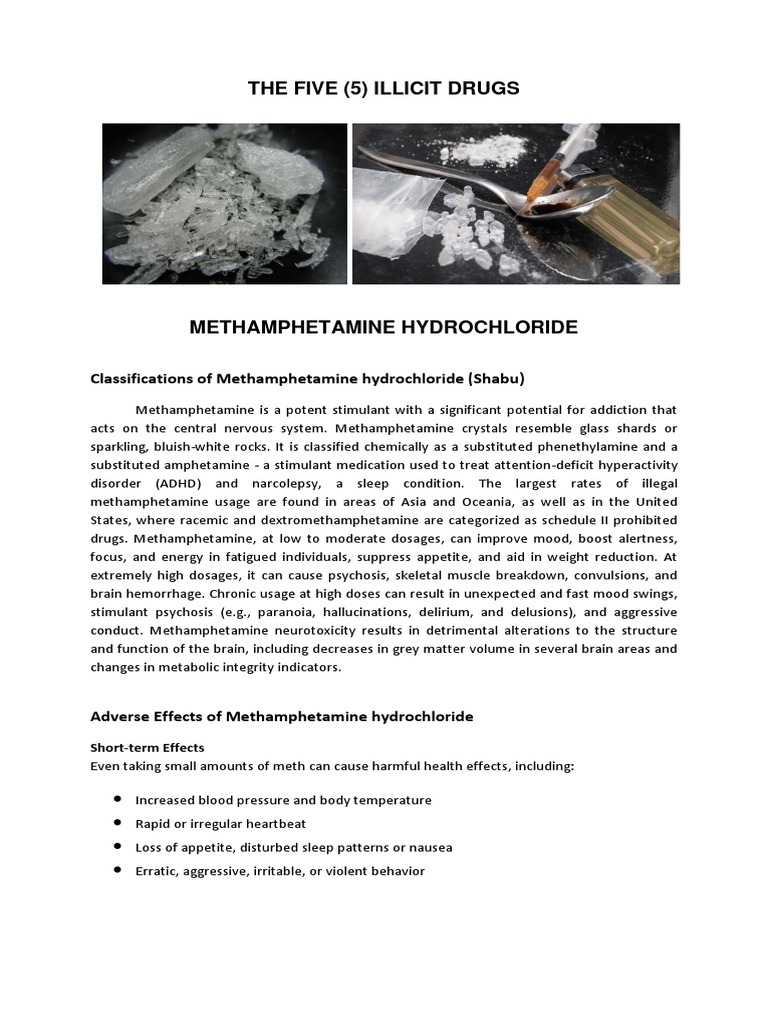 The Five Illicit Drugs | PDF | Methamphetamine | Cannabis (Drug)