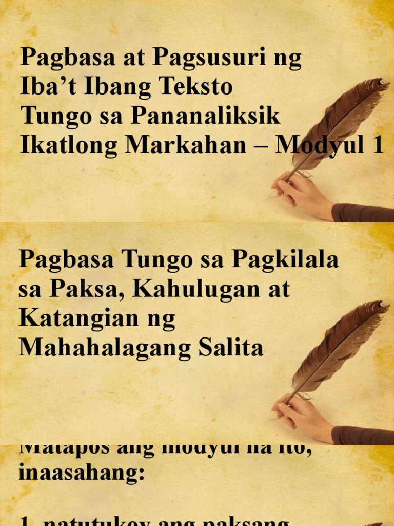 Grade 11 PP Pagbasa at Pagsusuri | PDF | Languages Of Southeast Asia ...