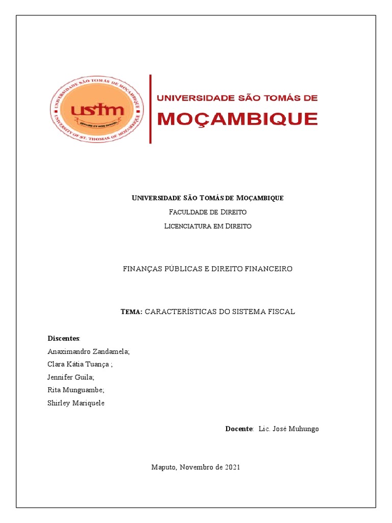 Universidade São Tomás de Moçambique | PDF