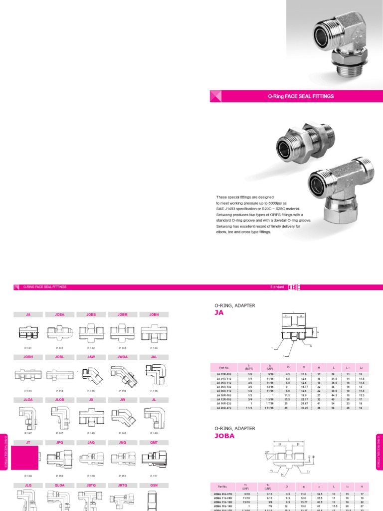 O-Ring Face Seal Fitting | PDF | Industrial Processes | Joining