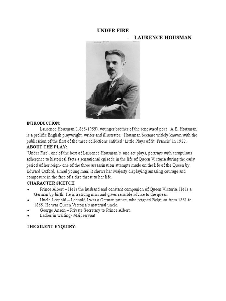 Under Fire Laurence Housman: About The Play | PDF | Queen Victoria ...