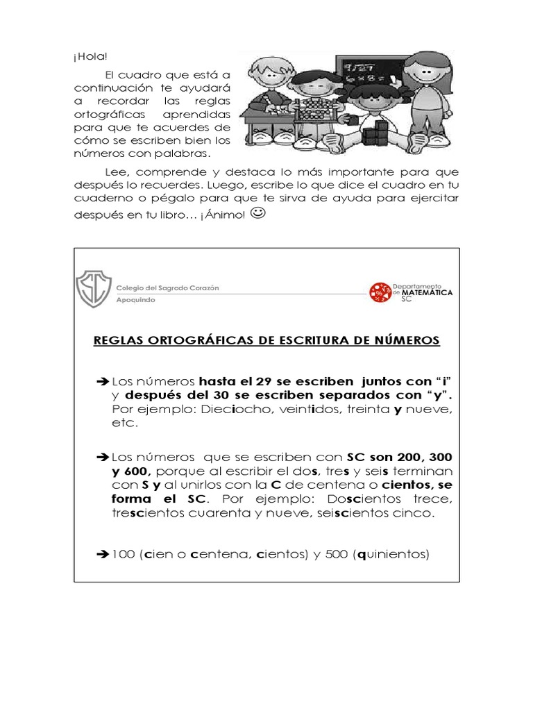 Reglas Ortográficas de Escritura de Números | PDF