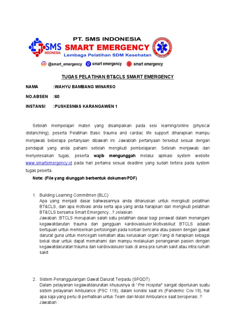 Tugas BTCLS Smart Emergency | PDF