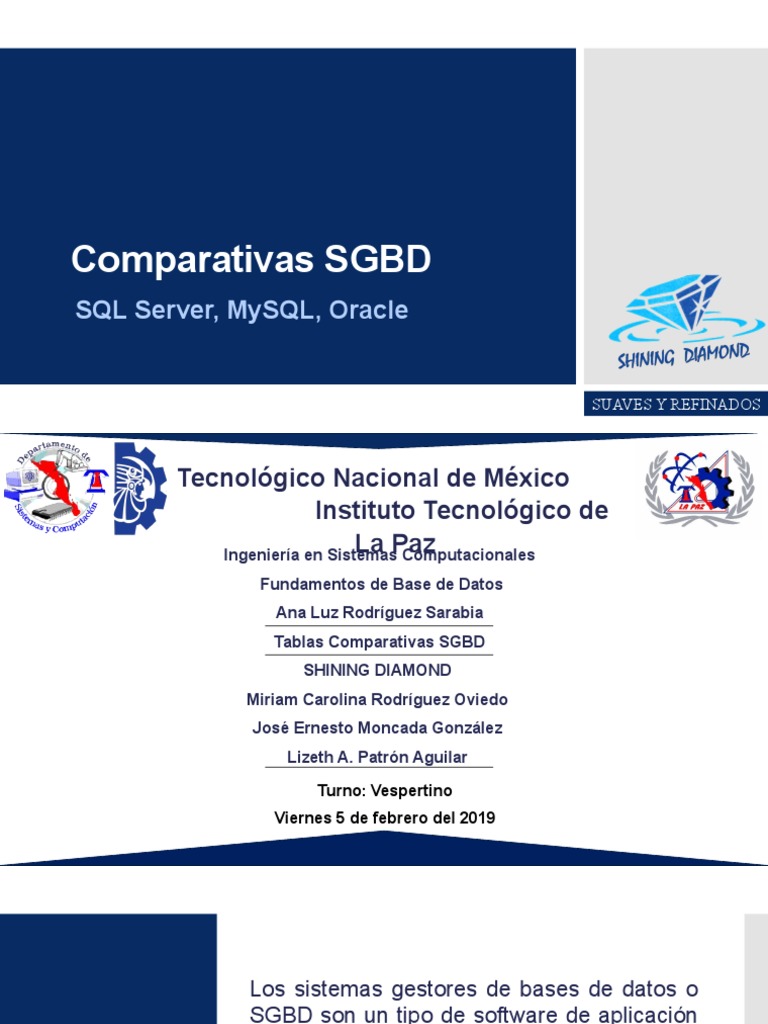 Comparativa SGBD: SQL, MySQL, Oracle | PDF | Mi sql | Bases de datos
