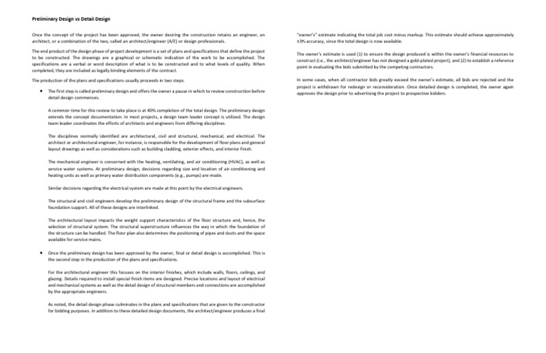 Understanding Preliminary vs Detail Design | PDF | Technology & Engineering