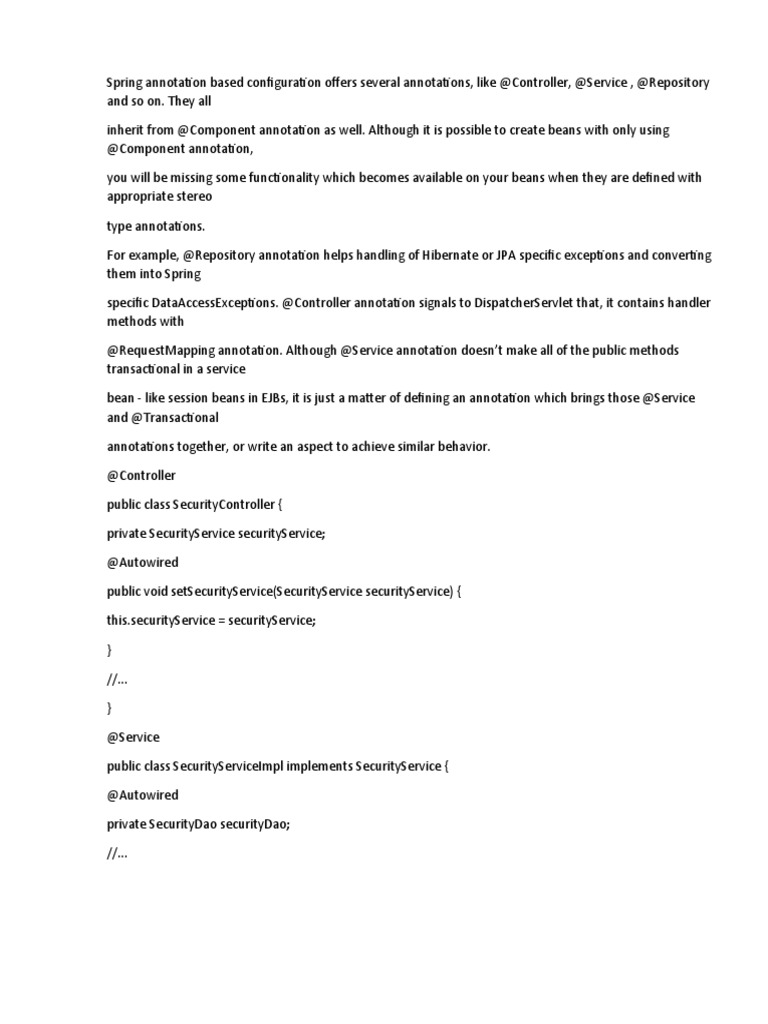 Use Stereotype Annotations As Much As Possible When Employing ...