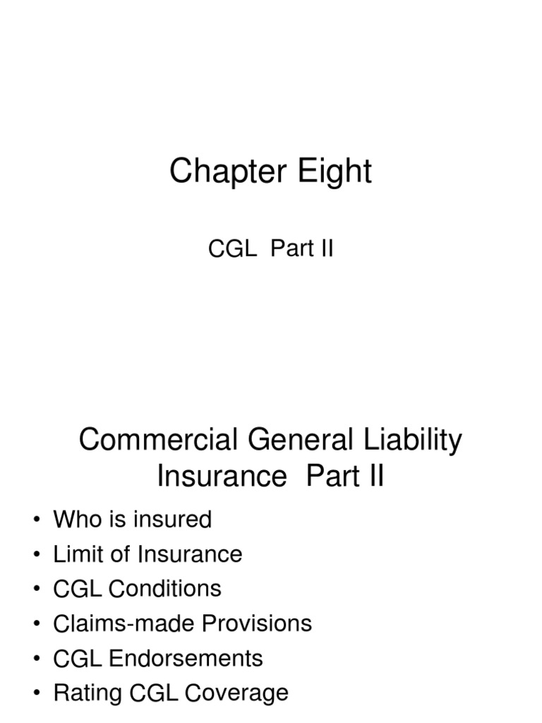 Commercial General Liability | PDF | Liability Insurance | Insurance