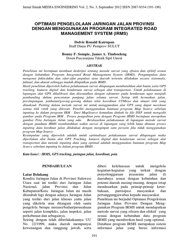 Optimasi Jaringan Jalan Provinsi | PDF