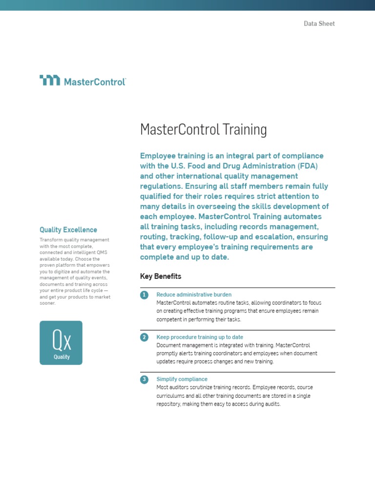 Mastercontrol Training: Quality Excellence | PDF | Multimedia | Video