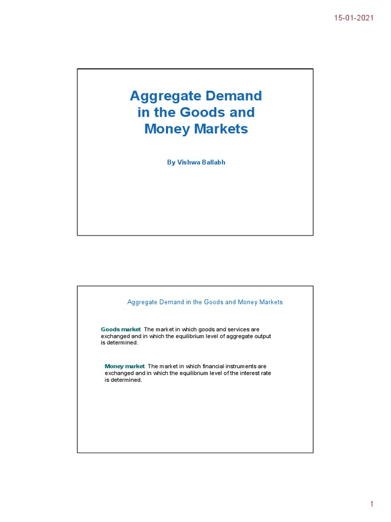 Aggregate DD in The Good and Money Market | PDF | Aggregate Demand ...