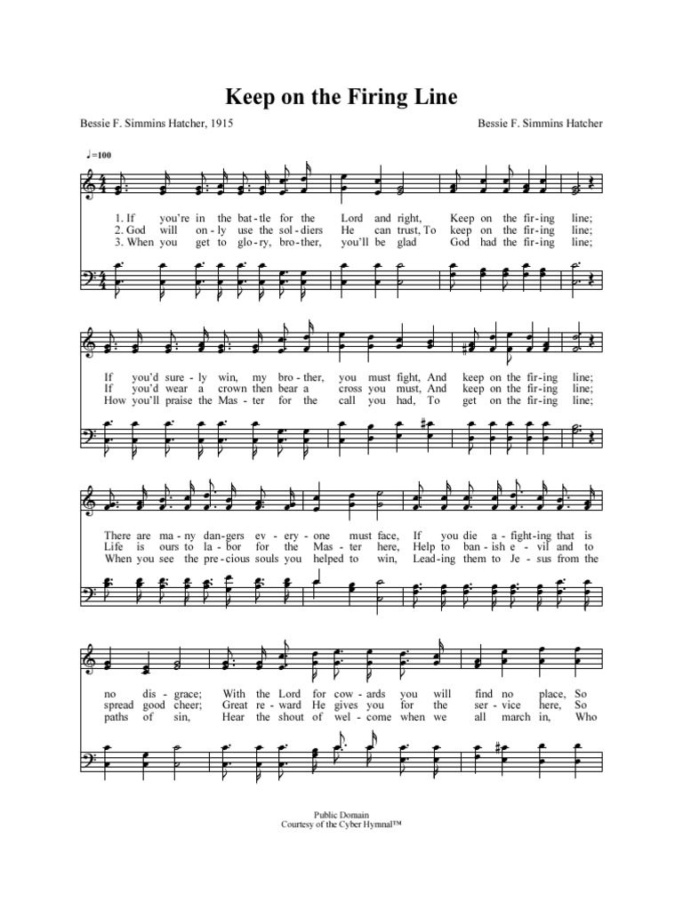 Keep On The Firing Line Music Sheet | PDF