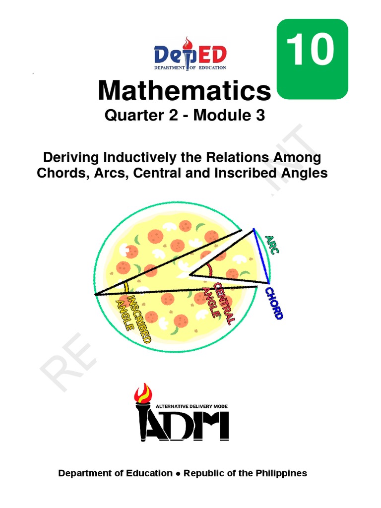 Math 10 - Deriving Deductively The Relations | PDF | Circle | Angle