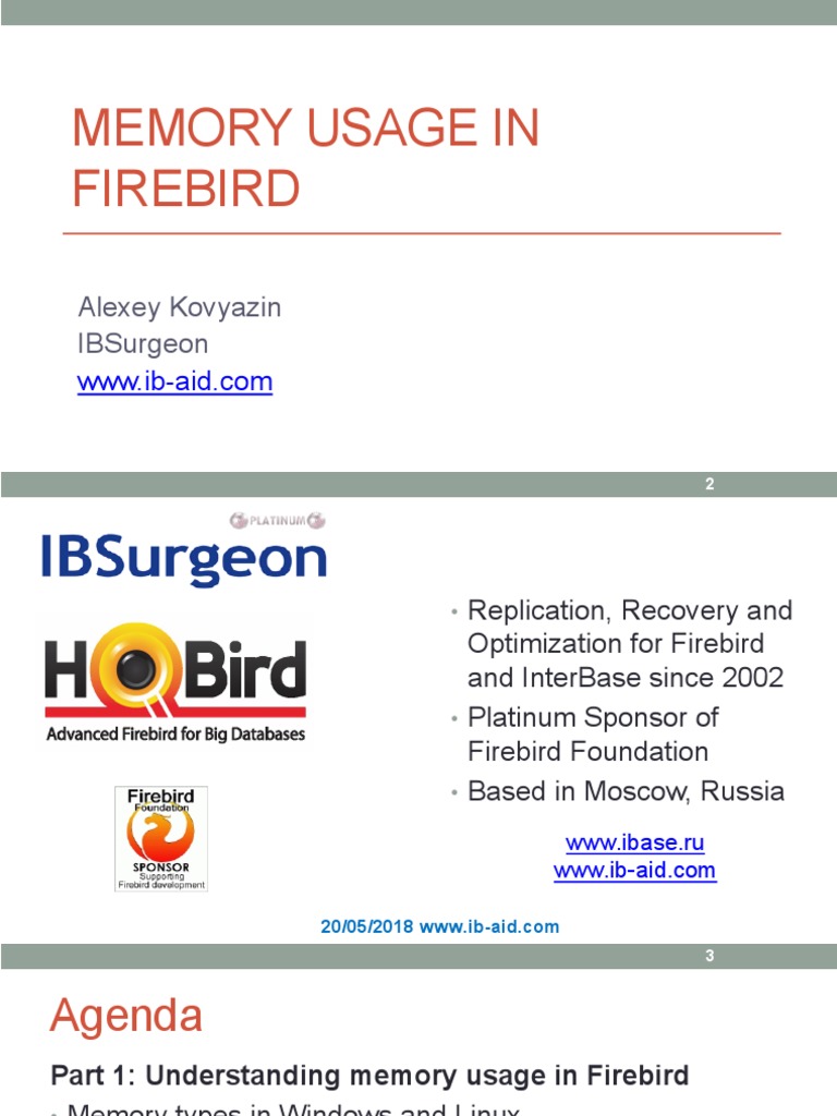 Memory Usage in Firebird: Alexey Kovyazin Ibsurgeon | Download Free PDF | Cache (Computing ...