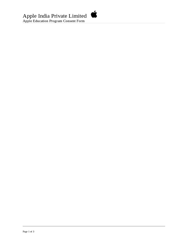 Apple India Private Limited: Apple Education Program Consent Form | PDF ...