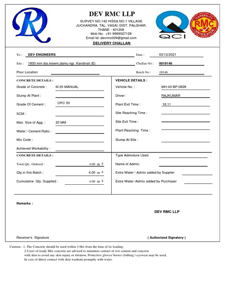 Dev RMC LLP | PDF | Concrete | Building Engineering