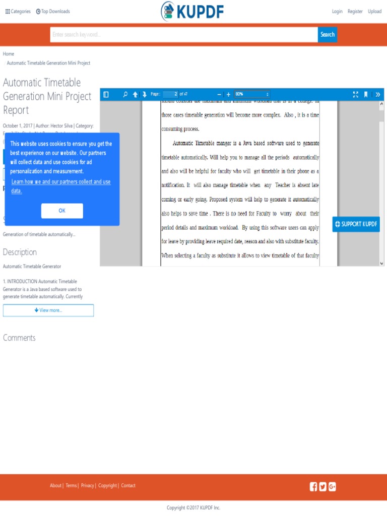 Automatic Timetable Generation Mini Project Report - Free Download PDF | PDF