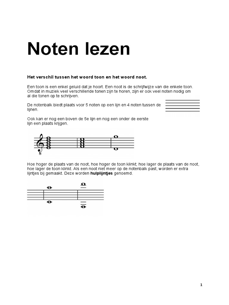 Document Noten Lezen | PDF