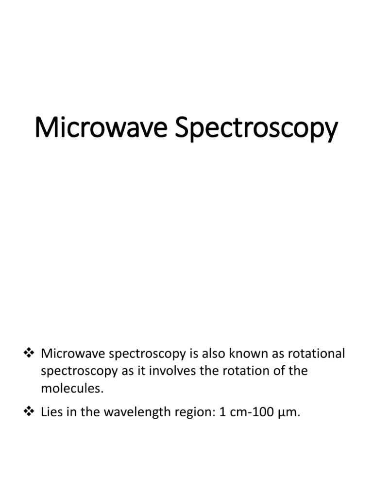 Microwave Spectros | PDF | Electromagnetic Radiation | Spectroscopy