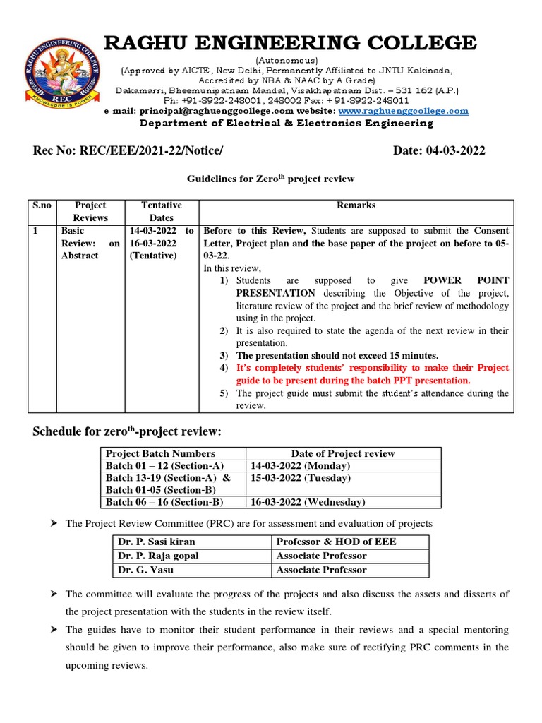 Notice For Zeroth Project Review | PDF
