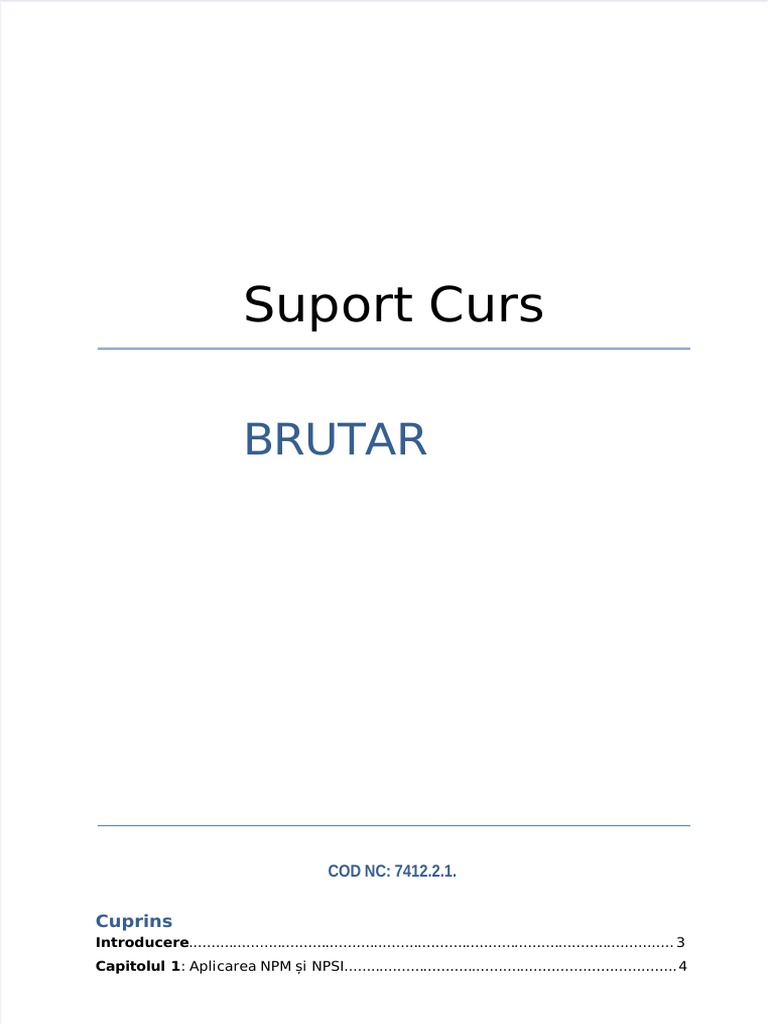 Brutar-Suport de Curs | PDF