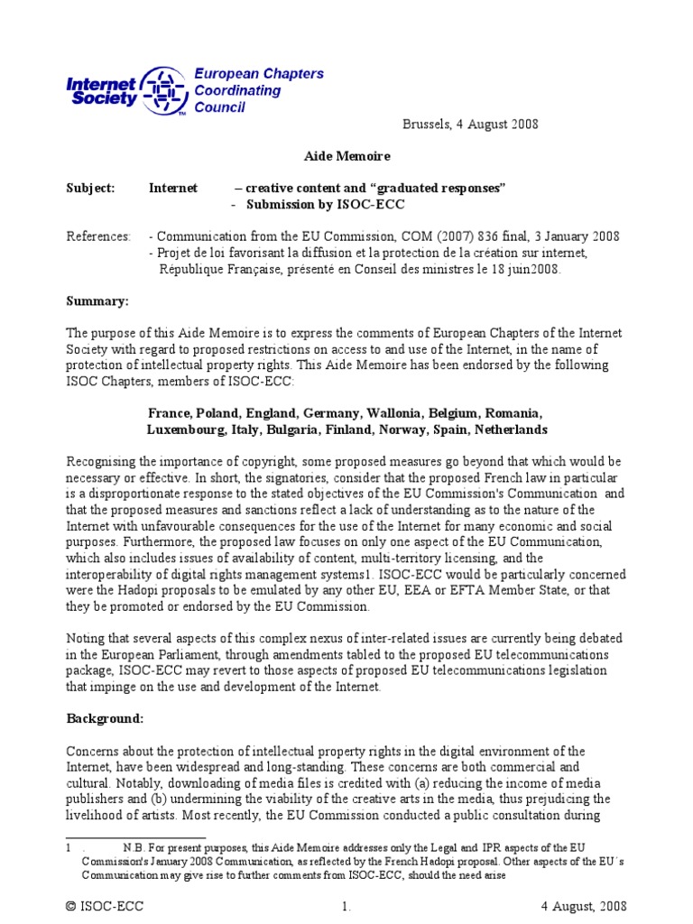 Graduated Responses Fin2 040808 | PDF | Digital Rights Management ...