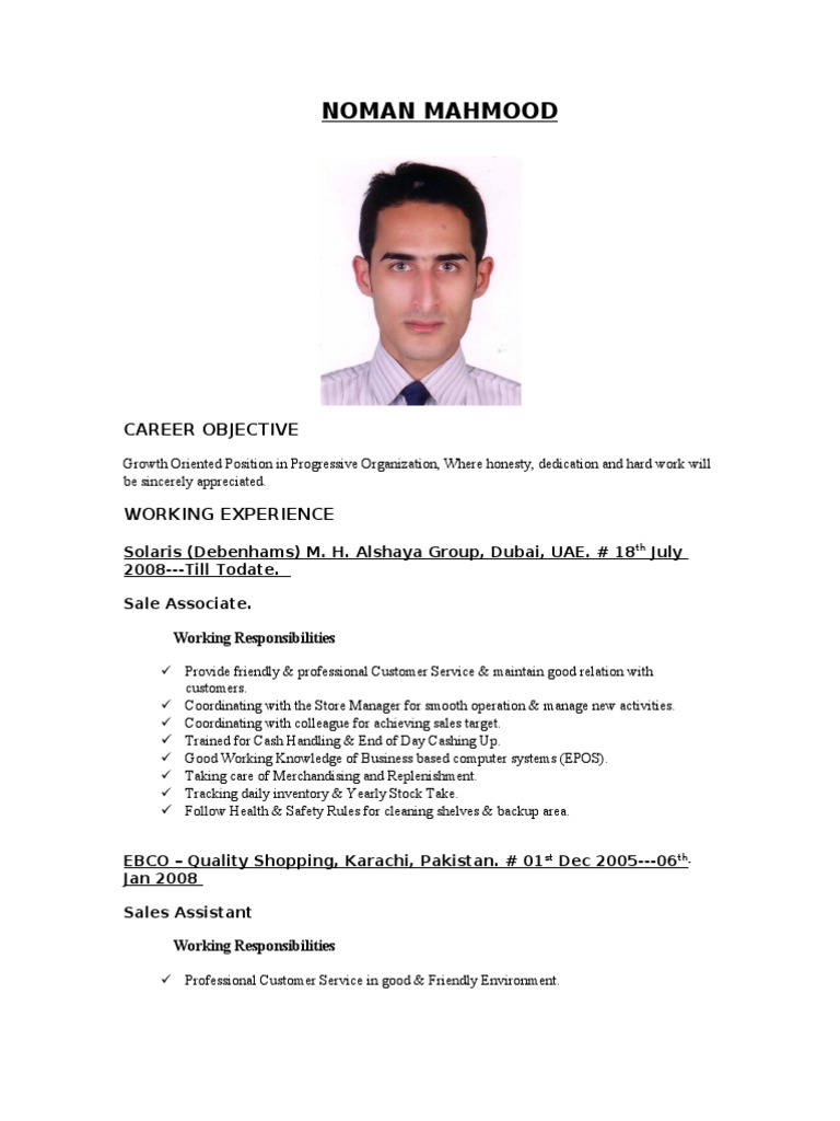 Noman CV Uae | PDF | Merchandising | Inventory