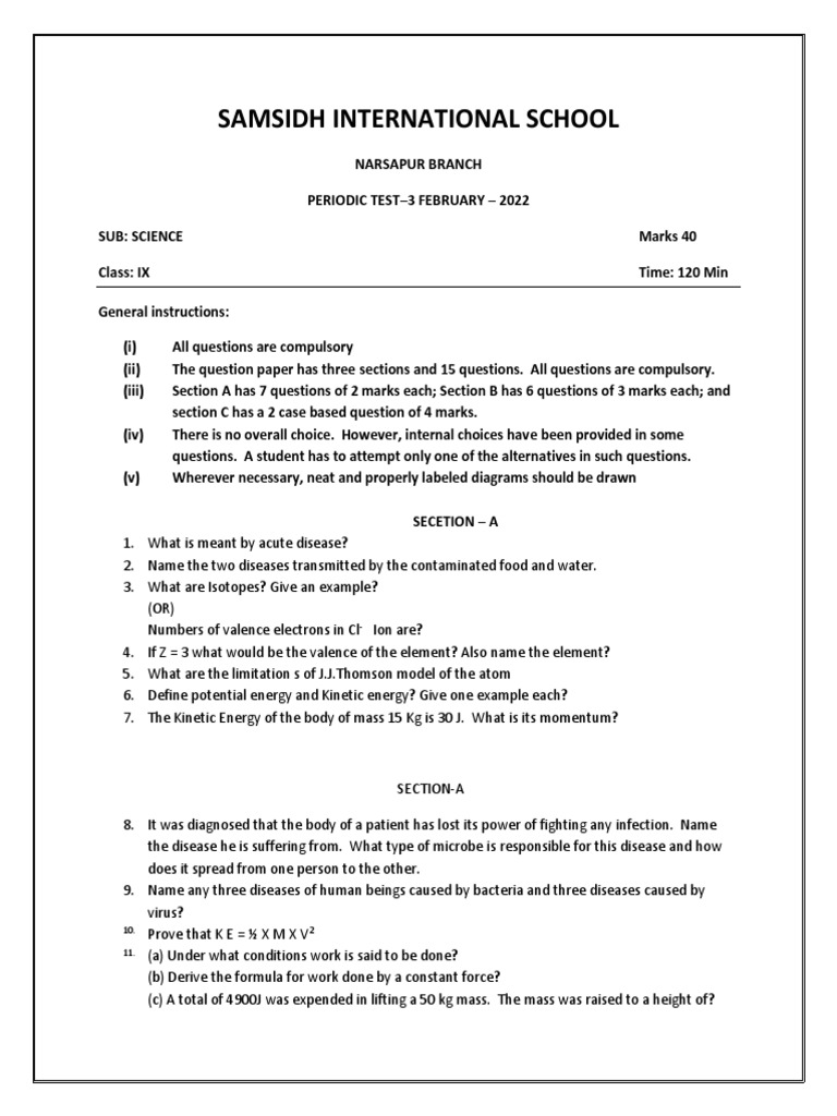 Grade 9 PT 3 Science | PDF | Atoms | Kinetic Energy