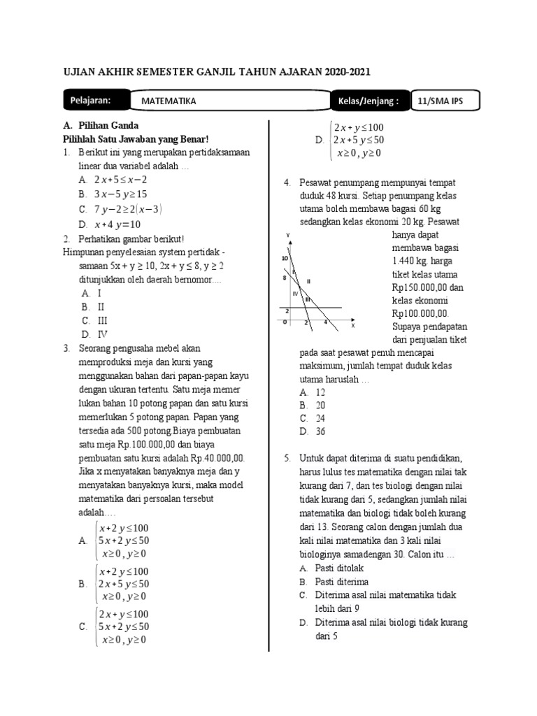 Soal Matematika Paket C Kelas Xi | PDF