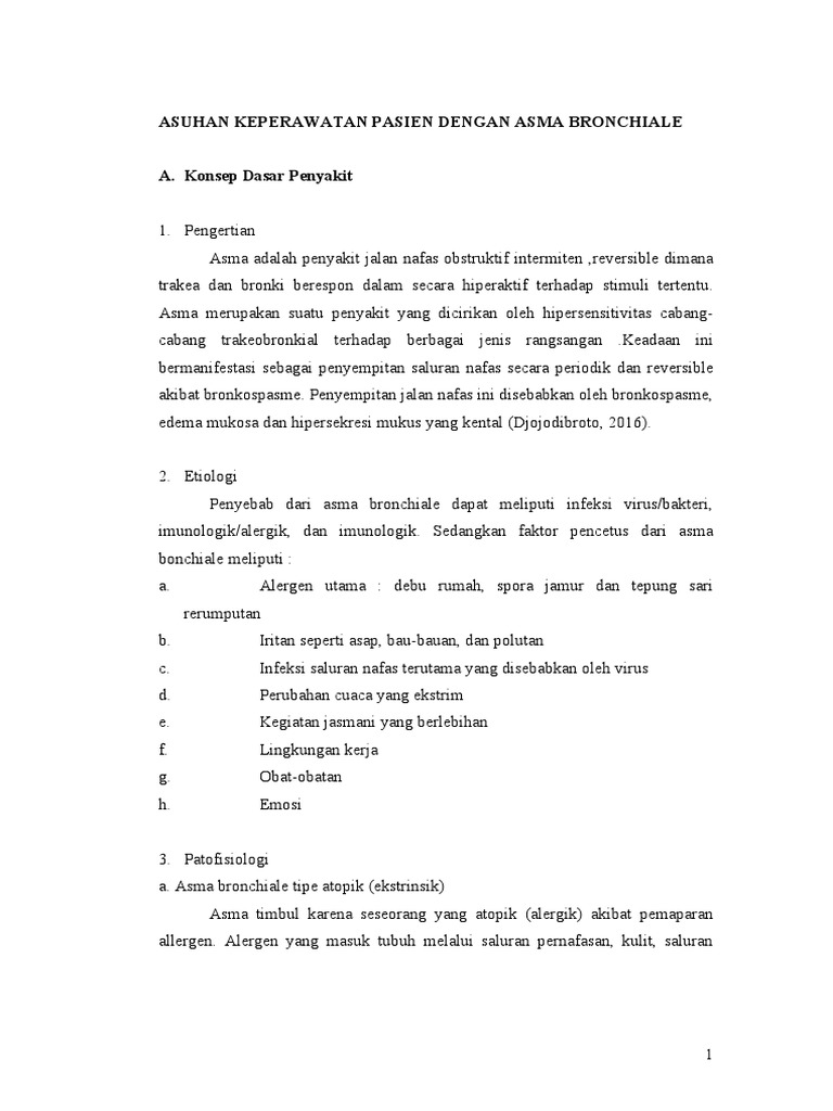 Asuhan Keperawatan Asma Bronchiale | PDF