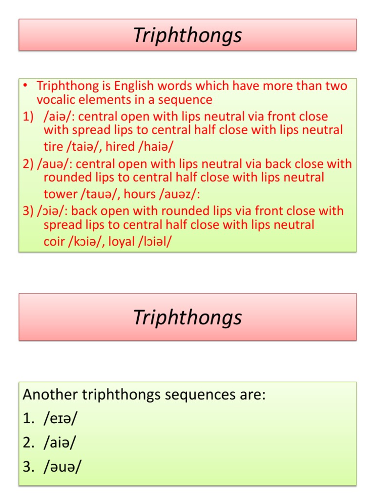 Triphthongs in English | PDF
