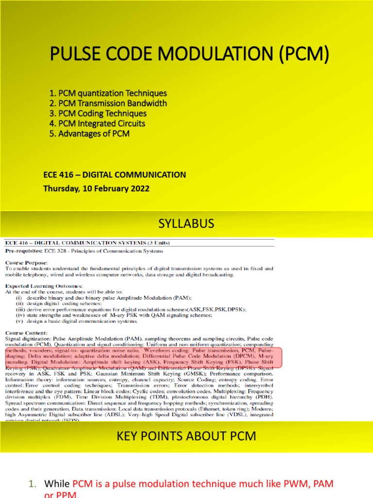 Waveform Coding Techniques | PDF | Analog To Digital Converter | Sampling (Signal Processing)