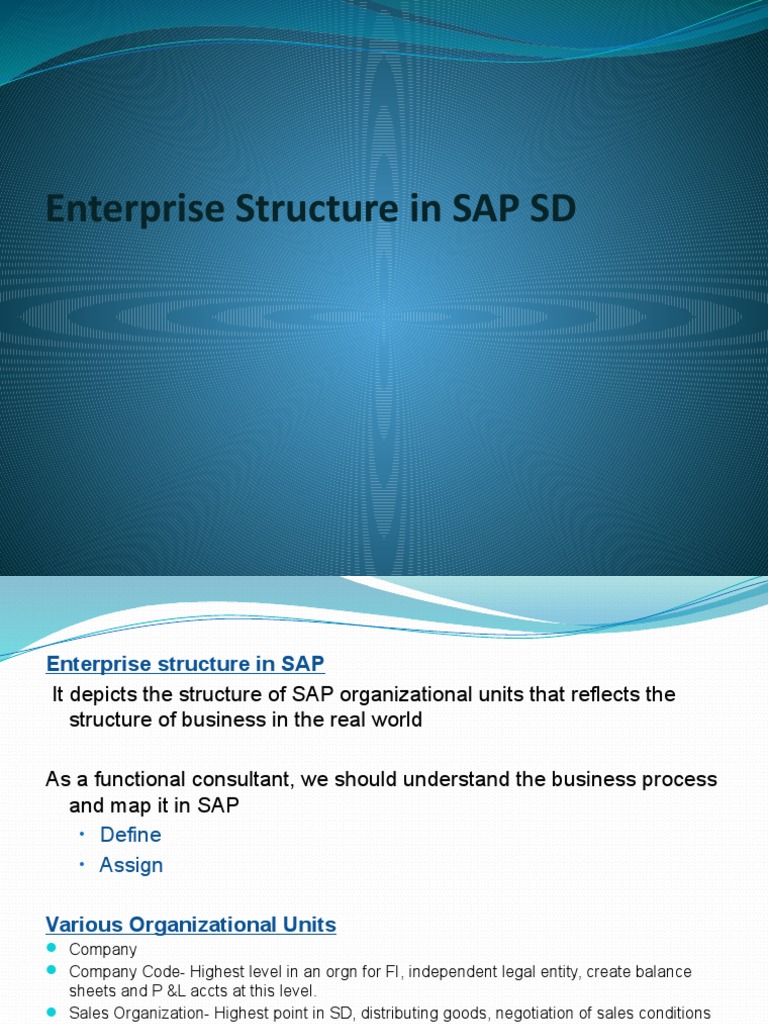 SAP SD Enterprise Structure Overview | PDF
