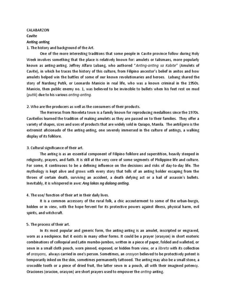 Folk Arts of Calabarzon and Mimaropa | PDF | Embroidery