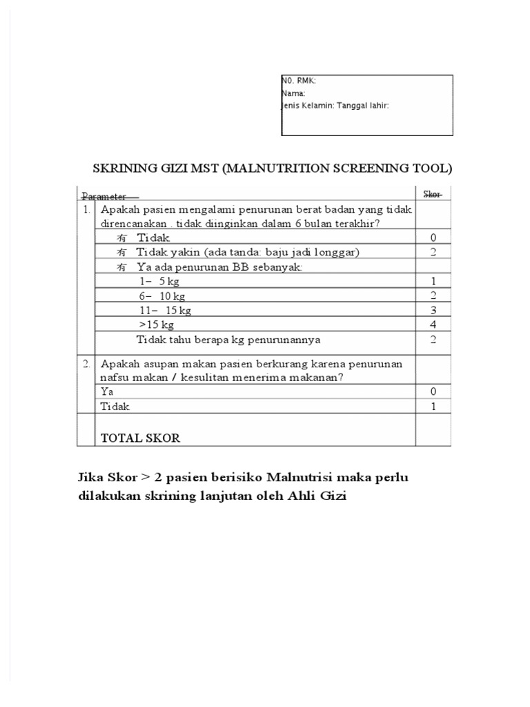 PDF Skrining Gizi MST | PDF