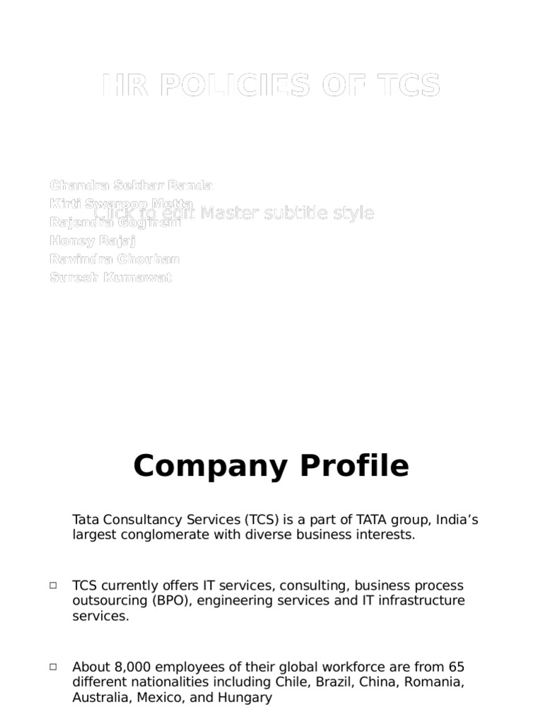 HR Policies of Tcs | Download Free PDF | Recruitment | Employment