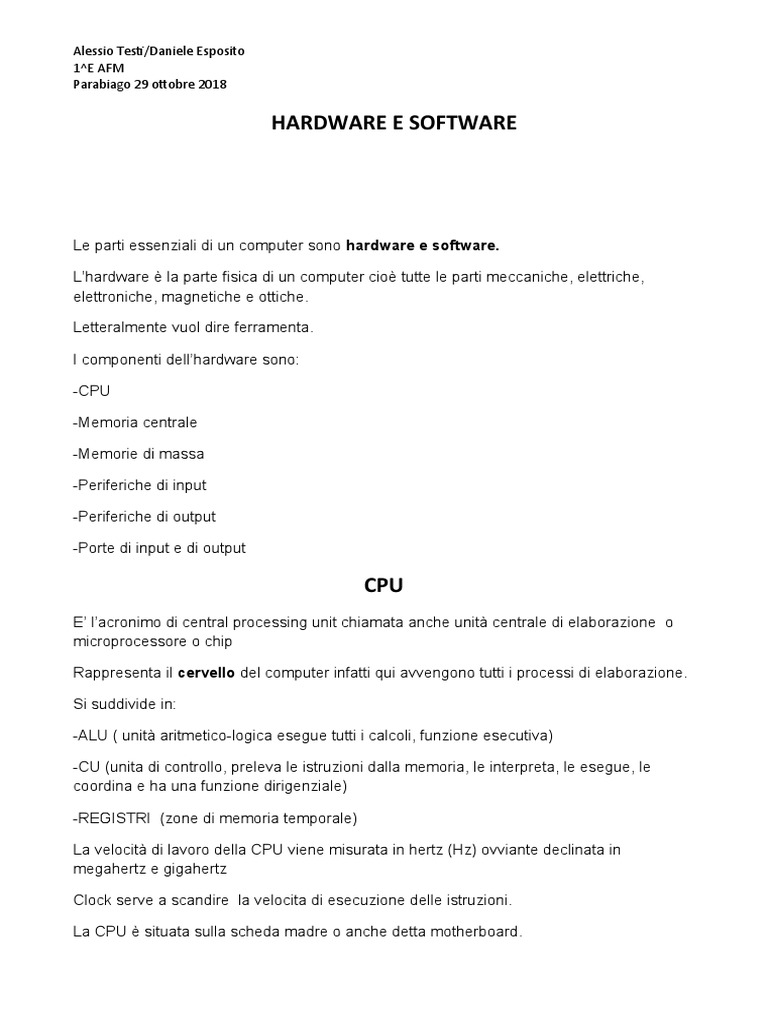 Hardware e Software | PDF