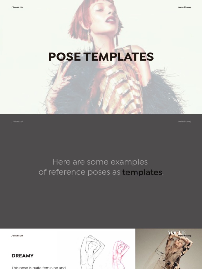Pose Templates: Examples of Reference Poses for Drawing Practice | PDF ...